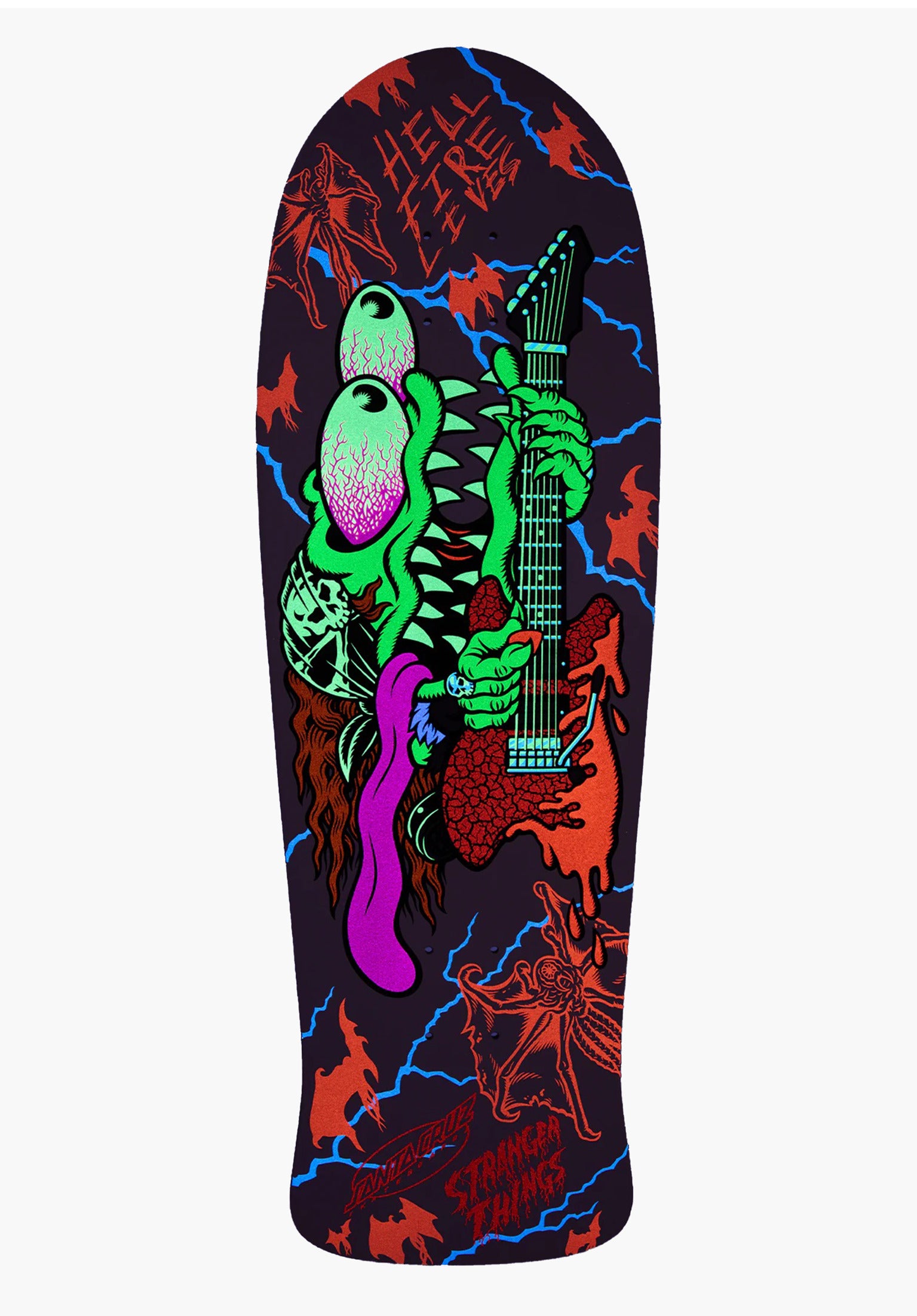 X Stranger Things Meek Slasher Eddie Reveal Santa-Cruz Deck in glow-in ...