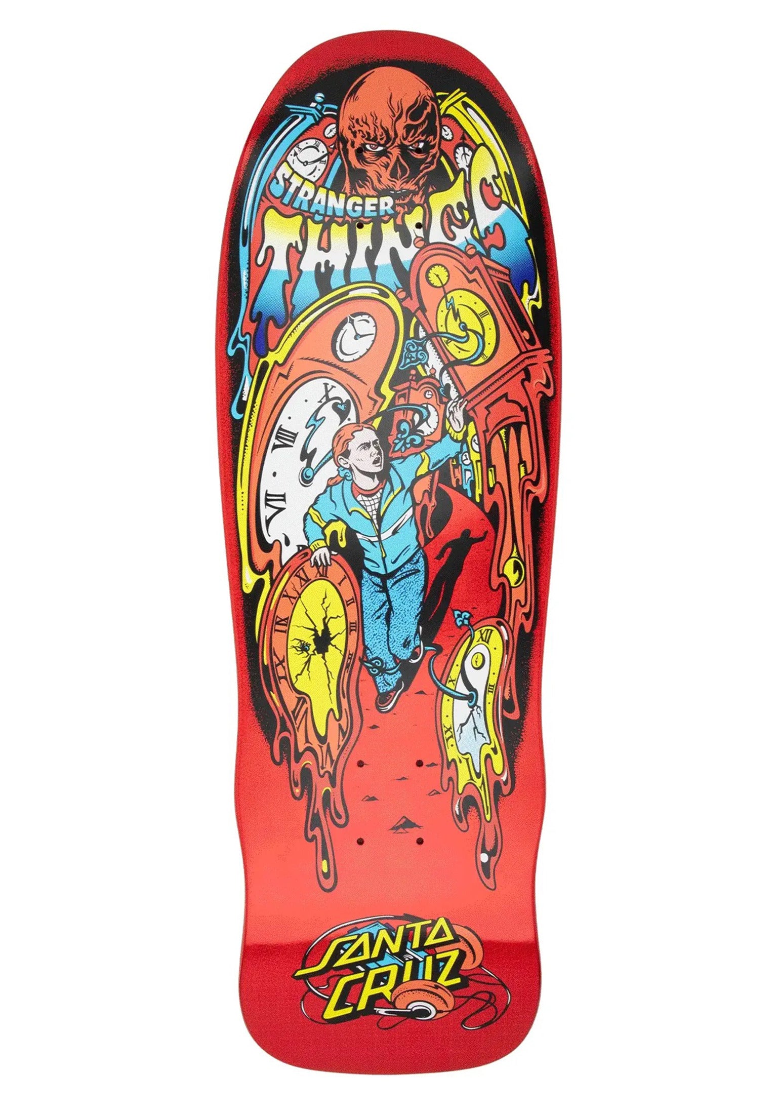 X Stranger Things Grabke Max Melting Clock Santa-Cruz Deck in glow-in ...