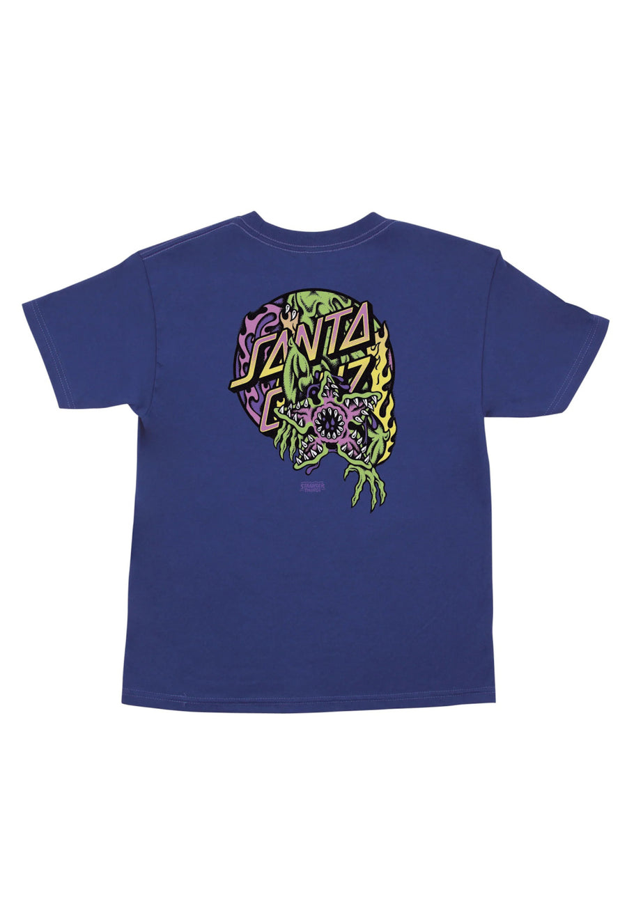 X Stranger Things Demogorgon Dot Youth Santa-Cruz T-Shirt in cobalt for ...