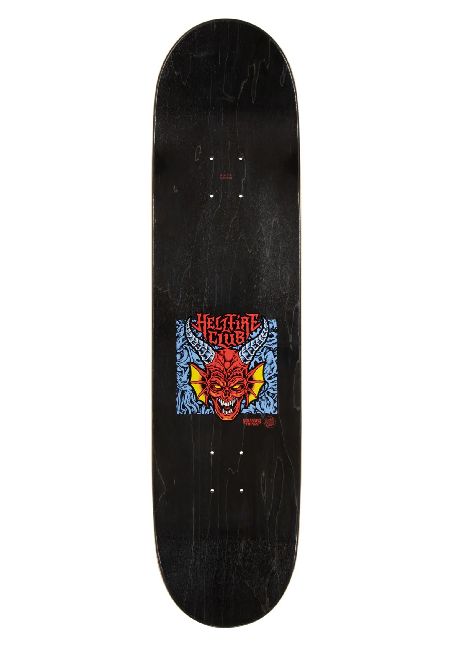X Stranger Things Hellfire Club Santa-Cruz Deck in glow-in-the-dark ...